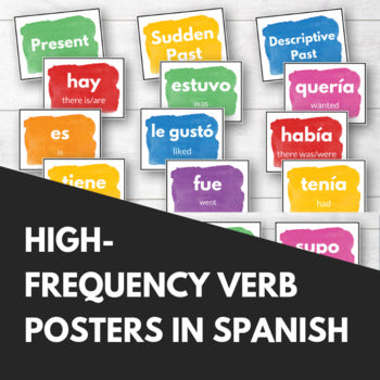 Super Seven/ Sweet Sixteen Spanish Verb Posters (Present, Preterit, Im ...