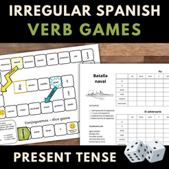 8 No-Prep, Editable Games for Irregular Verbs in Spanish (Present Tens ...